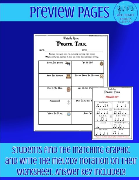 Pirate Melody and Pirate Talk Rhythm BUNDLE • Music Educator Resources
